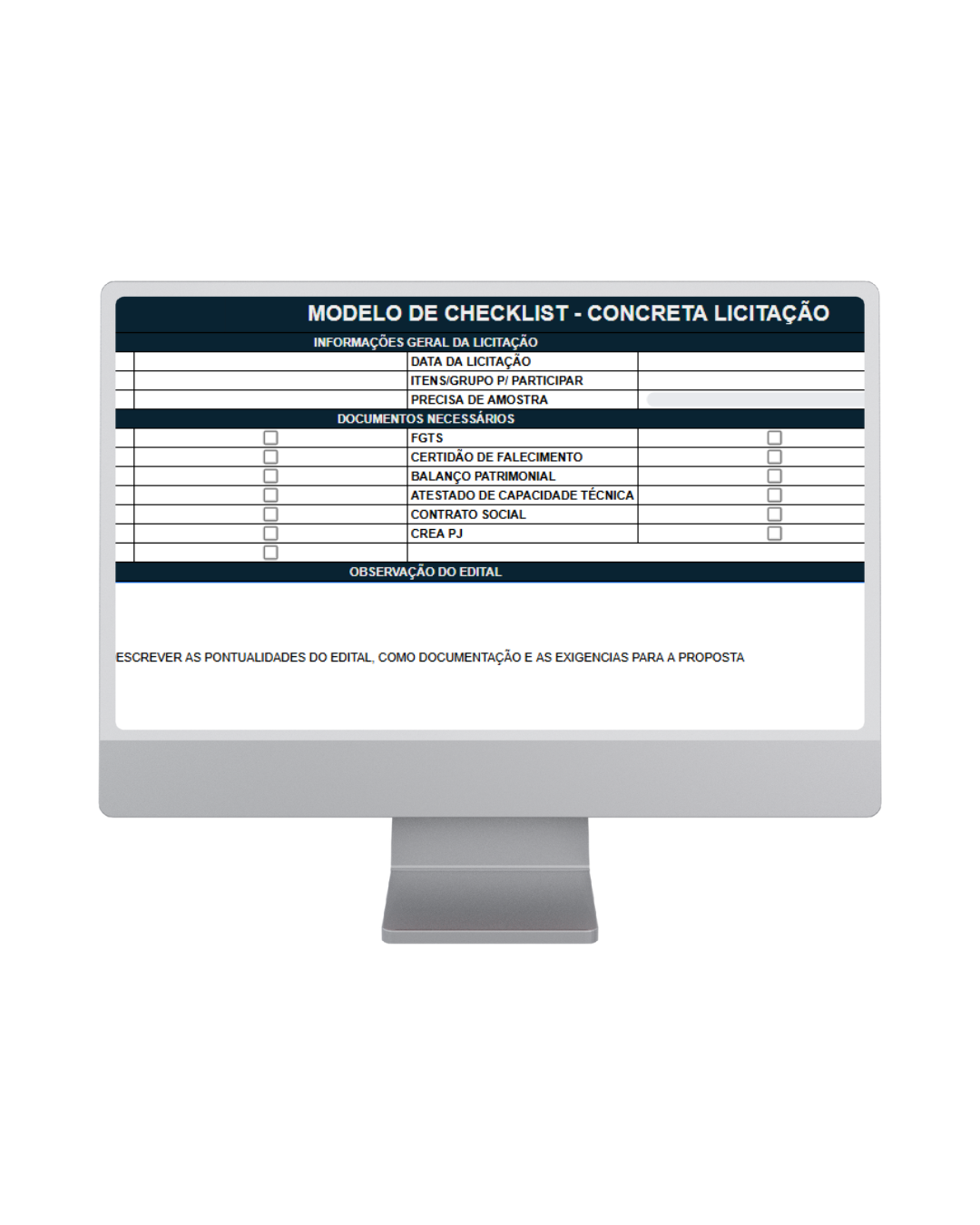Modelo de Checklist de Licitação - Concreta Licitações